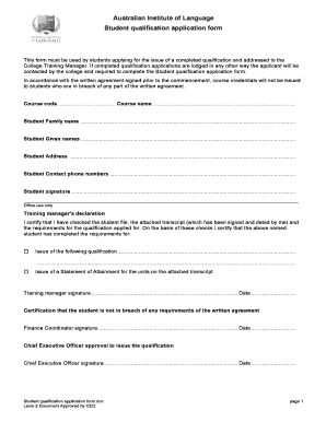 Fillable Online Student qualification application form Fax Email Print ...