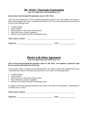 Wicks Classroom Expectations Doc Template | pdfFiller