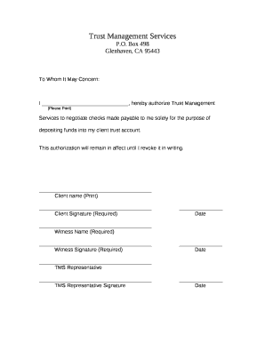 I , hereby authorize Trust Management Doc Template | pdfFiller
