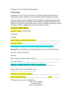 Employee: Fill out and return via United States Postal Service Doc ...