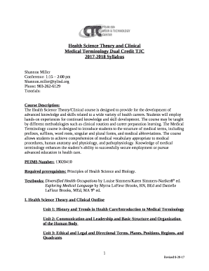 Health Science Theory and Clinical Doc Template | pdfFiller