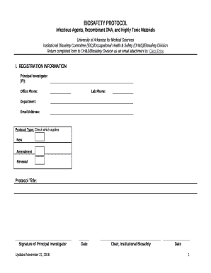 BIOSAFETY PROTOCOL Doc Template | pdfFiller