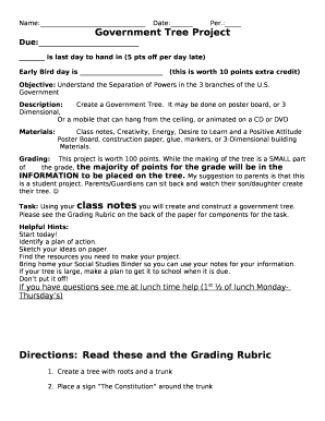 Government Tree Project Doc Template | pdfFiller