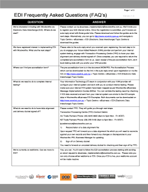 Fillable Online EDI Frequently Asked Questions (FAQs) Fax Email Print ...