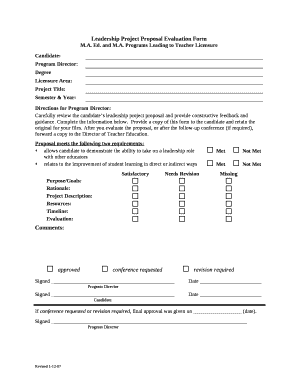 Leadership Project Proposal Evaluation Doc Template | pdfFiller