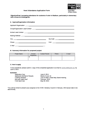 Attendance Application Doc Template | pdfFiller