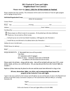 Neighborhood Tree Contract Doc Template | pdfFiller