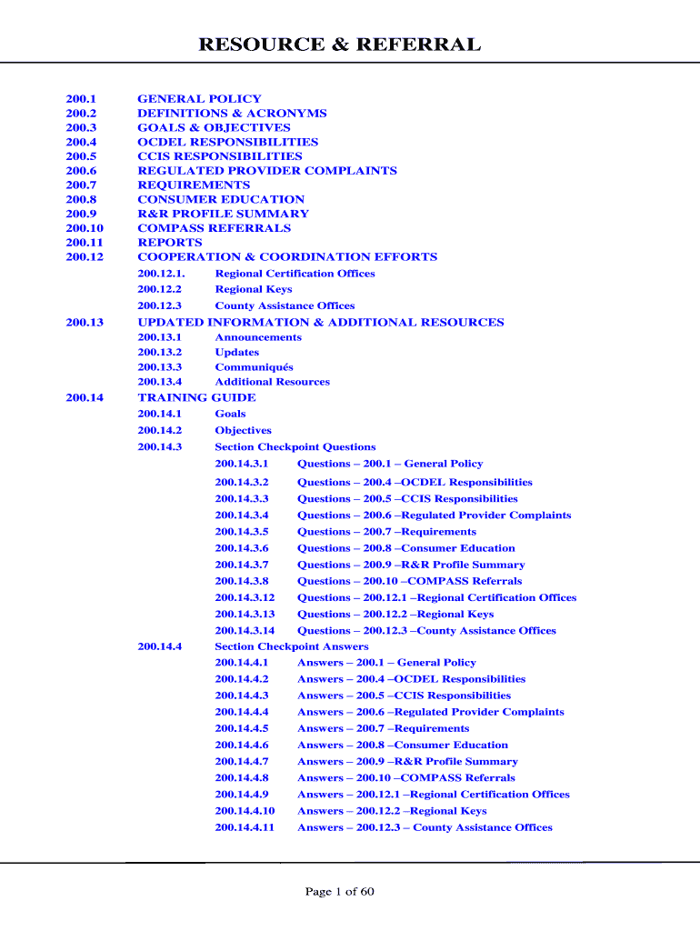 Fillable Online RESOURCE & REFERRAL Fax Email Print - pdfFiller