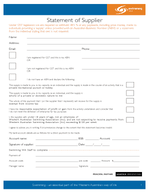 Fillable Online Statement of Supplier Fax Email Print - pdfFiller