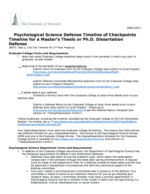 Psychological Science Defense Timeline of Checkpoints Doc Template ...