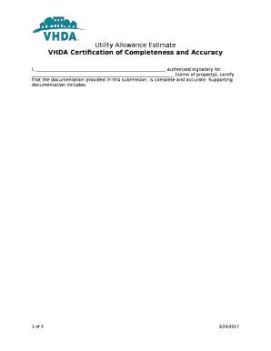 Utility Allowance Estimate Doc Template | pdfFiller