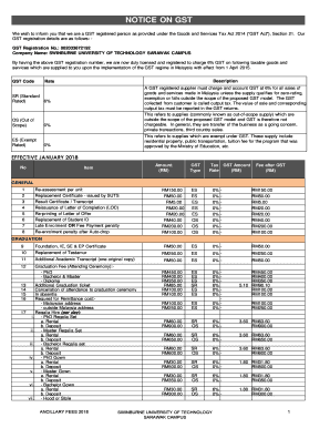 Fillable Online NOTICE ON GST Fax Email Print - pdfFiller