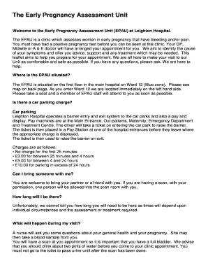 Fillable Online The Early Pregnancy Assessment Unit Fax Email Print ...