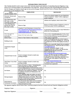This Checklist should be used to ensure return of all University ...