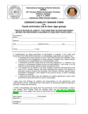 CONSENT/LIABILITY WAIVER Doc Template | pdfFiller