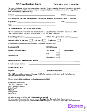 To ensure that your school correctly registers an NQT for the Induction ...