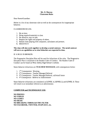 Below is a list of my classroom rules as well as the consequences for ...