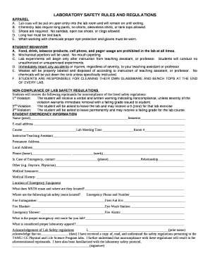 LABORATORY SAFETY RULES AND REGULATIONS - sci tamucc Doc Template ...
