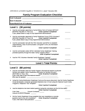 Family Program Evaluation Checklist Doc Template | pdfFiller