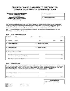 Fillable Online varetire Certification of Eligibility to Participate in ...