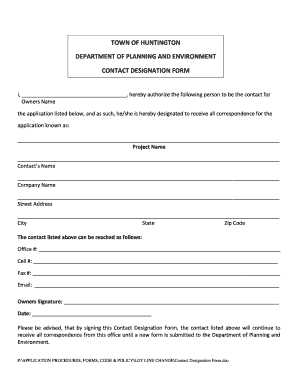 Fillable Online huntingtonny Contact Designation Form - huntingtonny ...