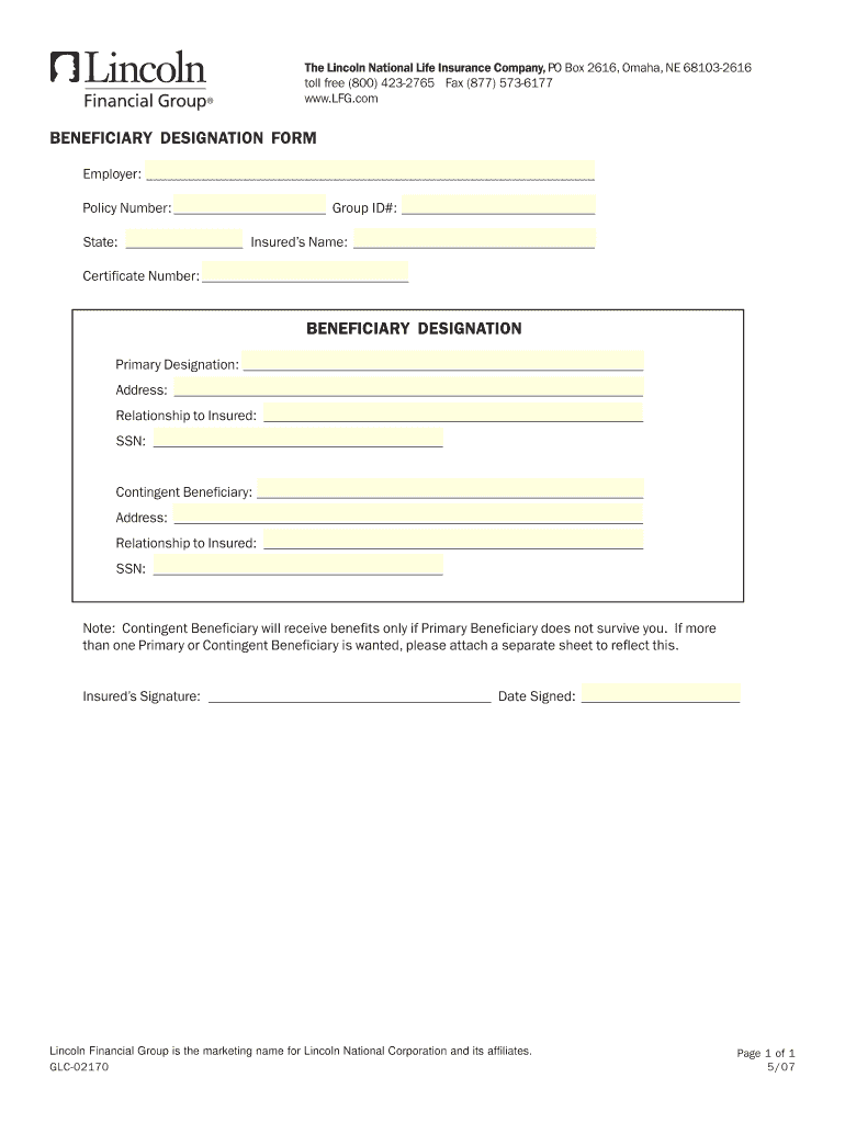 Fillable Online BENEFICIARY DESIGNATION FORM BENEFICIARY ... - Haines ...