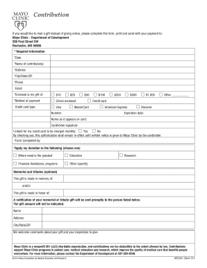 Fillable Online mayo DEV - Contribution Form - Mayo Clinic - MC2581-26 ...