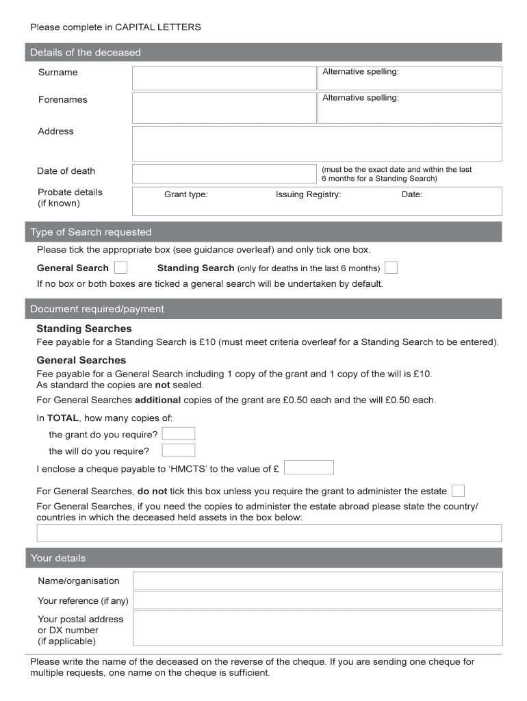 Fillable Online PA1S Application for a search copies of grants and ...