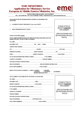 Fillable Online emeministries To dowload the application form. - EME ...