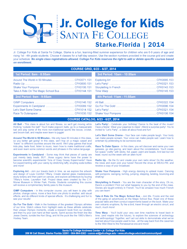 Fillable Online dept sfcollege College for Kids - dept sfcollege Fax ...