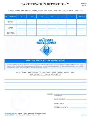 Fillable Online kofc Participation report form - Knights of Columbus ...