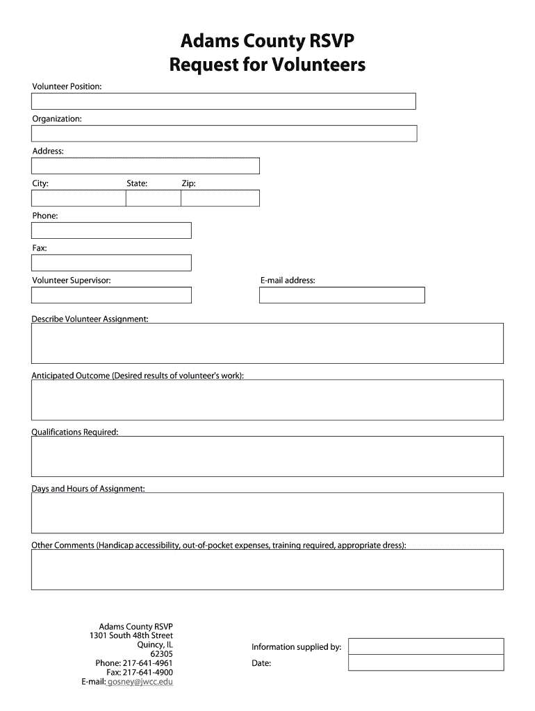 Fillable Online Describe Volunteer Assignment Fax Email Print - pdfFiller