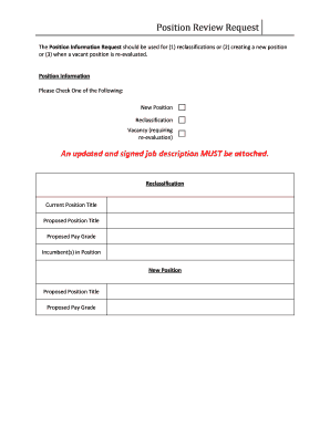 Fillable Online Position Review Request - John Wood Community College ...