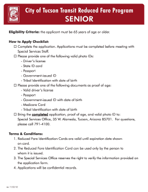 Fillable Online cms3 tucsonaz Senior citizen reduced fare application ...