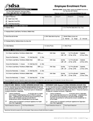 Fillable Online Employee Enrollment Form - Instant Benefits Fax Email ...