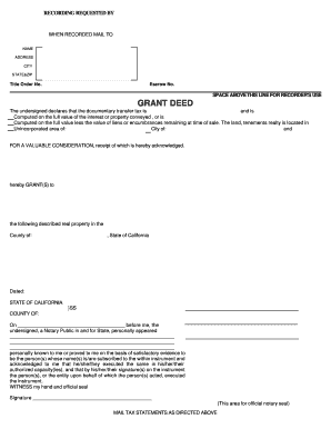 Fillable Online Grant Deed - General - 1Listing Fax Email Print - pdfFiller