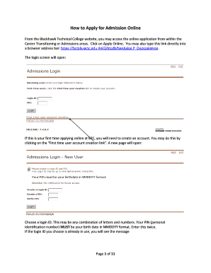 Fillable Online blackhawk How to Apply for Admission Online - blackhawk Fax Email Print - pdfFiller