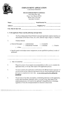 Fillable Online pecos k12 nm Application Form - Pecos Independent School District - pecos k12 nm ...