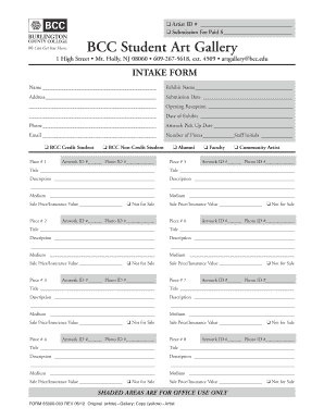 Fillable Online staff bcc MH/Form/ArtistIntake/2206 (Page 1) Fax Email ...