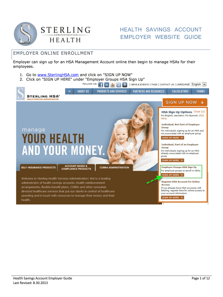 Fillable Online Health savings account employer website guide ...