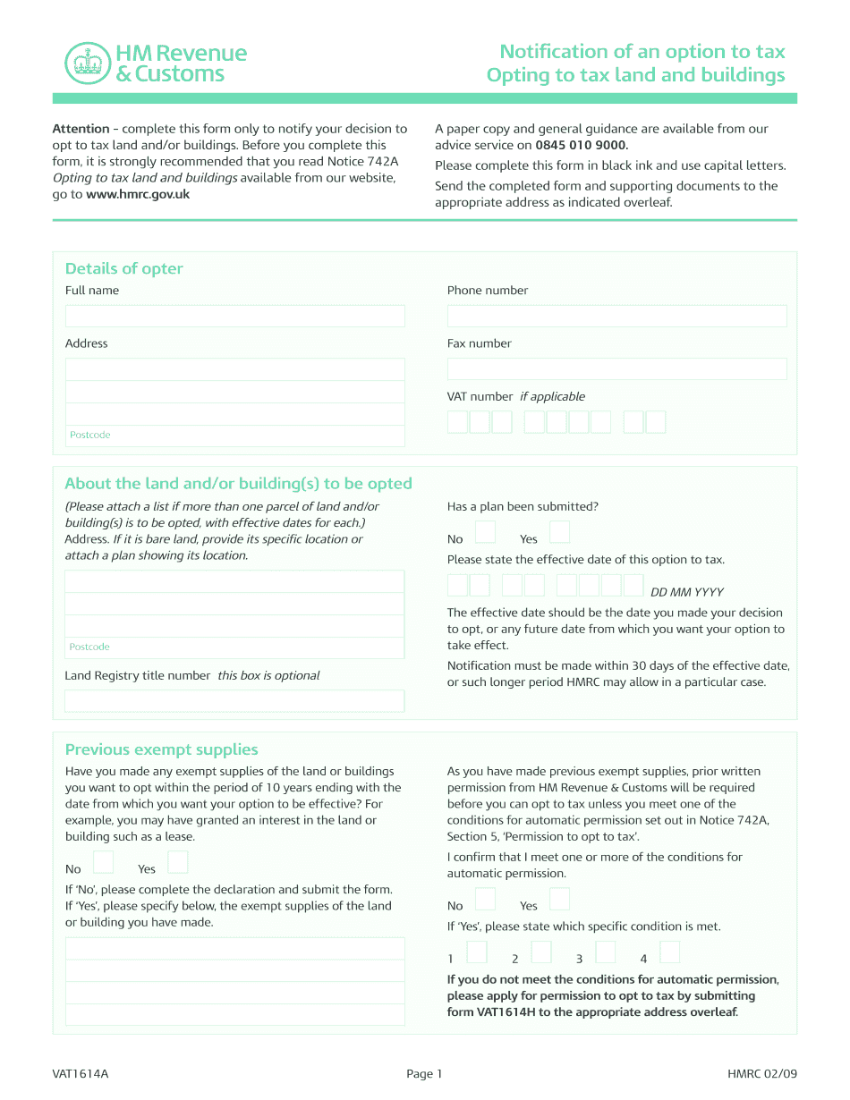 Vat 407 Form - Printable Blank PDF Online