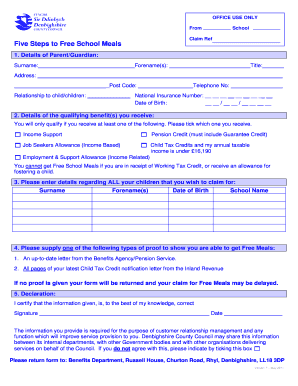 Fillable Online Free-school-meals-application-form-bil Fax Email Print ...