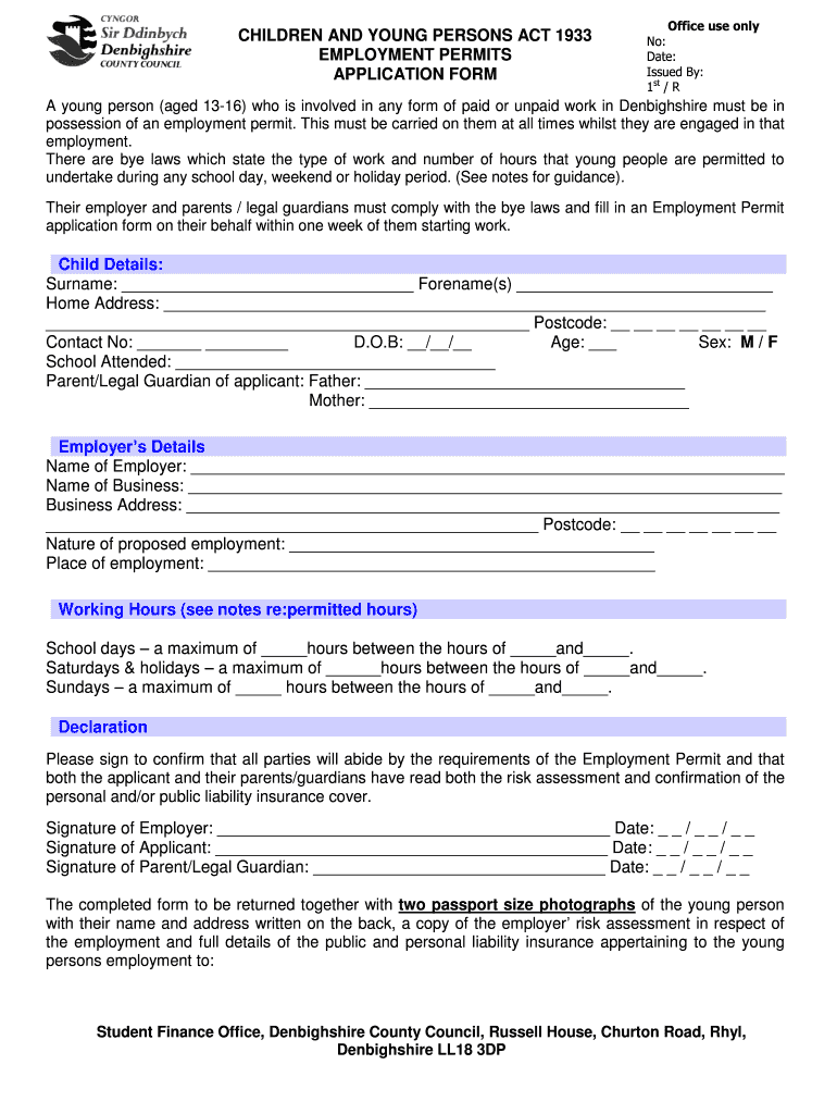 Fillable Online Child-employment-application-form-bil Fax Email Print ...