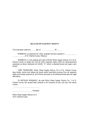 Fillable Online RELEASE OF EASEMENT RIGHTS Fax Email Print - pdfFiller