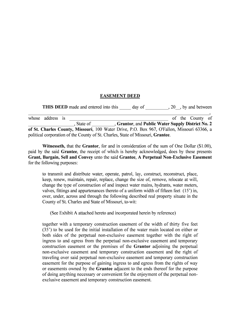 Fillable Online THIS DEED made and entered into this day of , 20, by ...