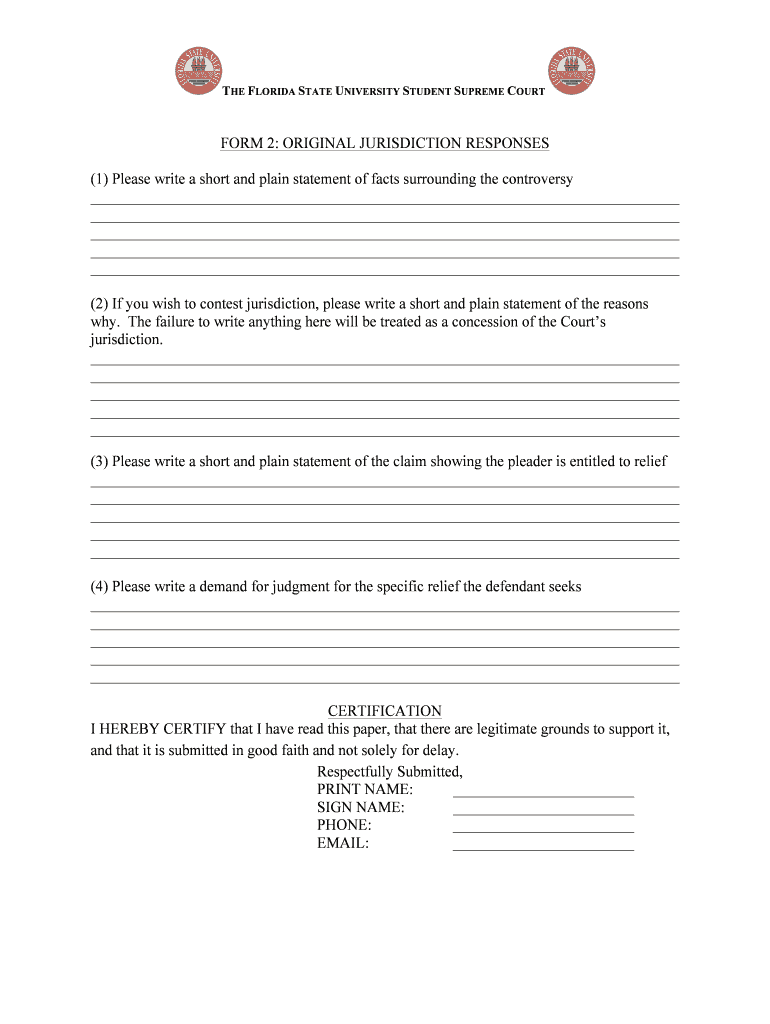 Fillable Online sga-web-01 sga fsu FORM 2: ORIGINAL JURISDICTION ...
