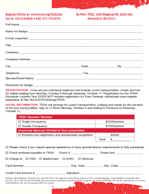 Fillable Online trsa Event Brochure - TRSA Fax Email Print - pdfFiller