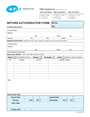 Fillable Online RMA form - KT&C USA KTNC Fax Email Print - pdfFiller