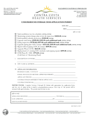 Fillable Online cchealth UNDERGROUND STORAGE TANK APPLICATION PERMIT ...