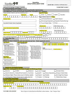 Fillable Online Excellus BCBS Enrollment Form - Compare Product ...